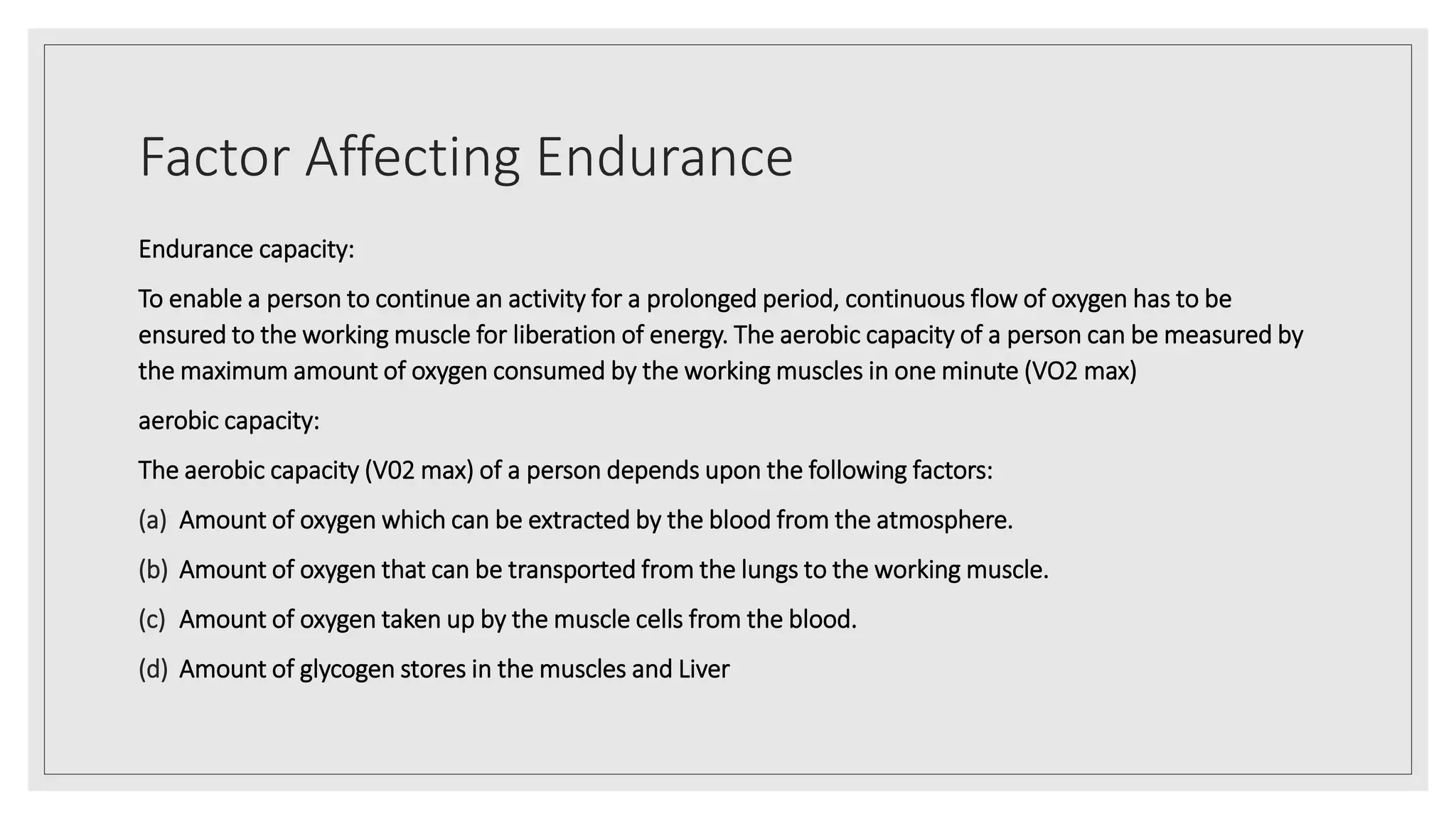 Endurance (endurance training) and their factor affecting the endurance ...