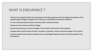 Endurance (endurance training) and their factor affecting the endurance ...