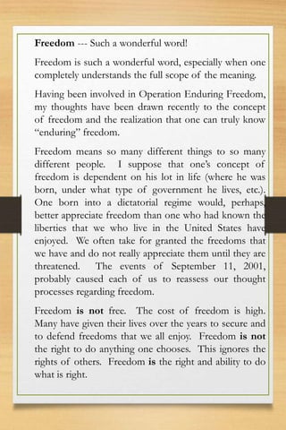 Enduring freedom | PPTX