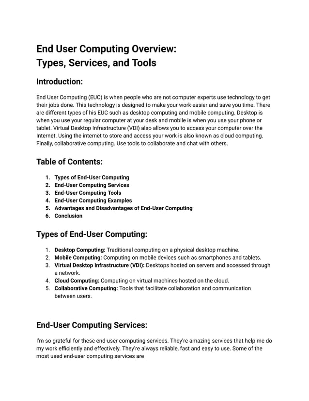 End User Computing .pdf | Shareware and Freeware | Computer Software and Applications