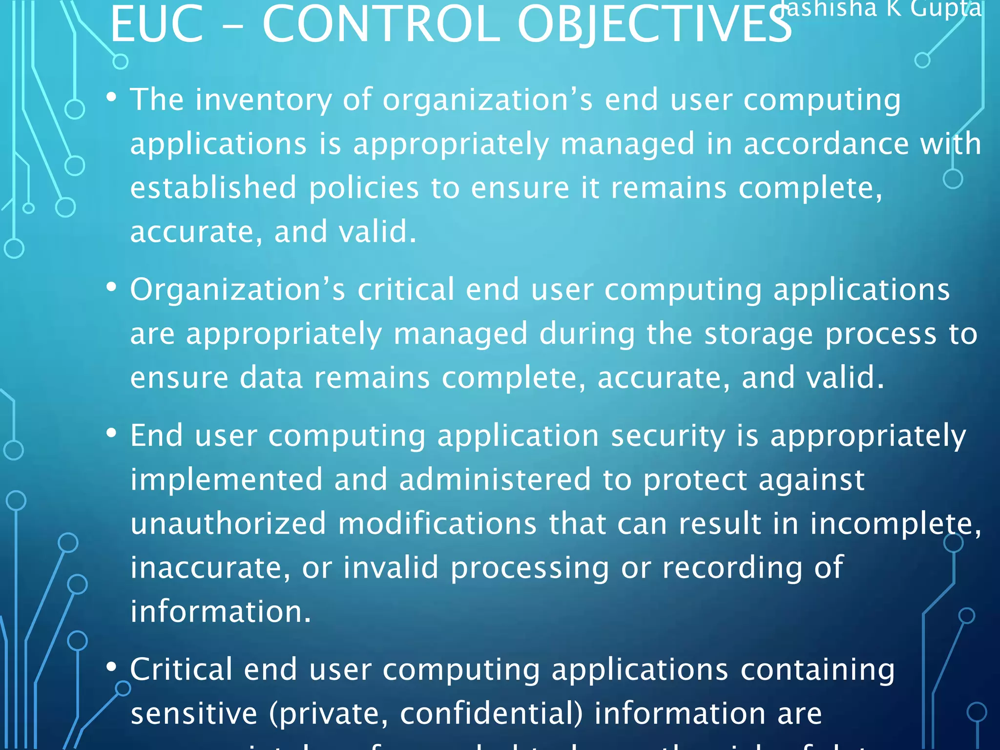 End User Computing Euc Pptx Computer Software And Applications Computing