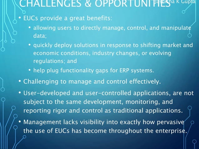 End User Computing Euc Pptx Computer Software And Applications Computing