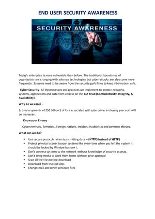 End user security awareness | DOCX