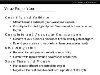TEC - Evaluation & Selection Methodology | PPT