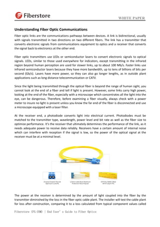 End user’s guide to fiber optics | PDF