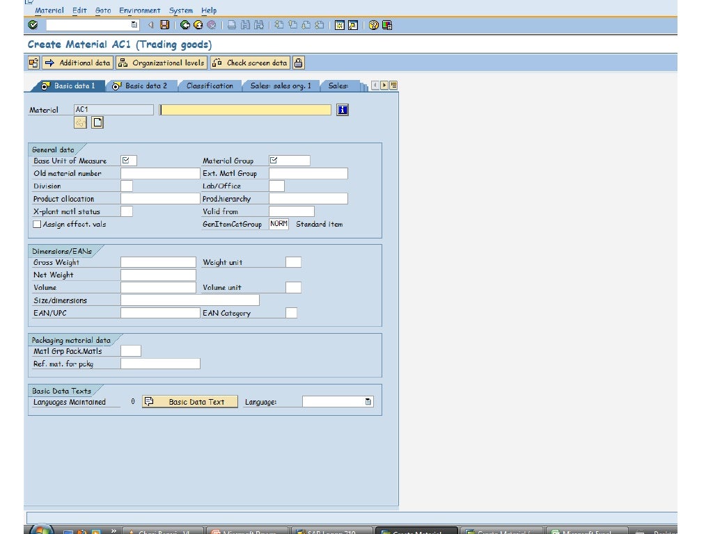 SAP END USER TRAINING MM01& ME51 N