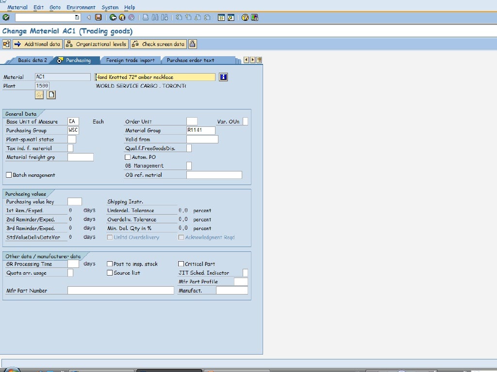 SAP END USER TRAINING MM01& ME51 N