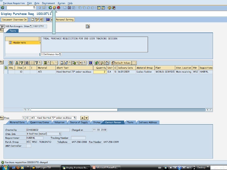 SAP END USER TRAINING MM01& ME51 N