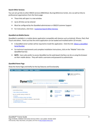 En dynamed trainerguide | DOC | Computing | Technology & Computing