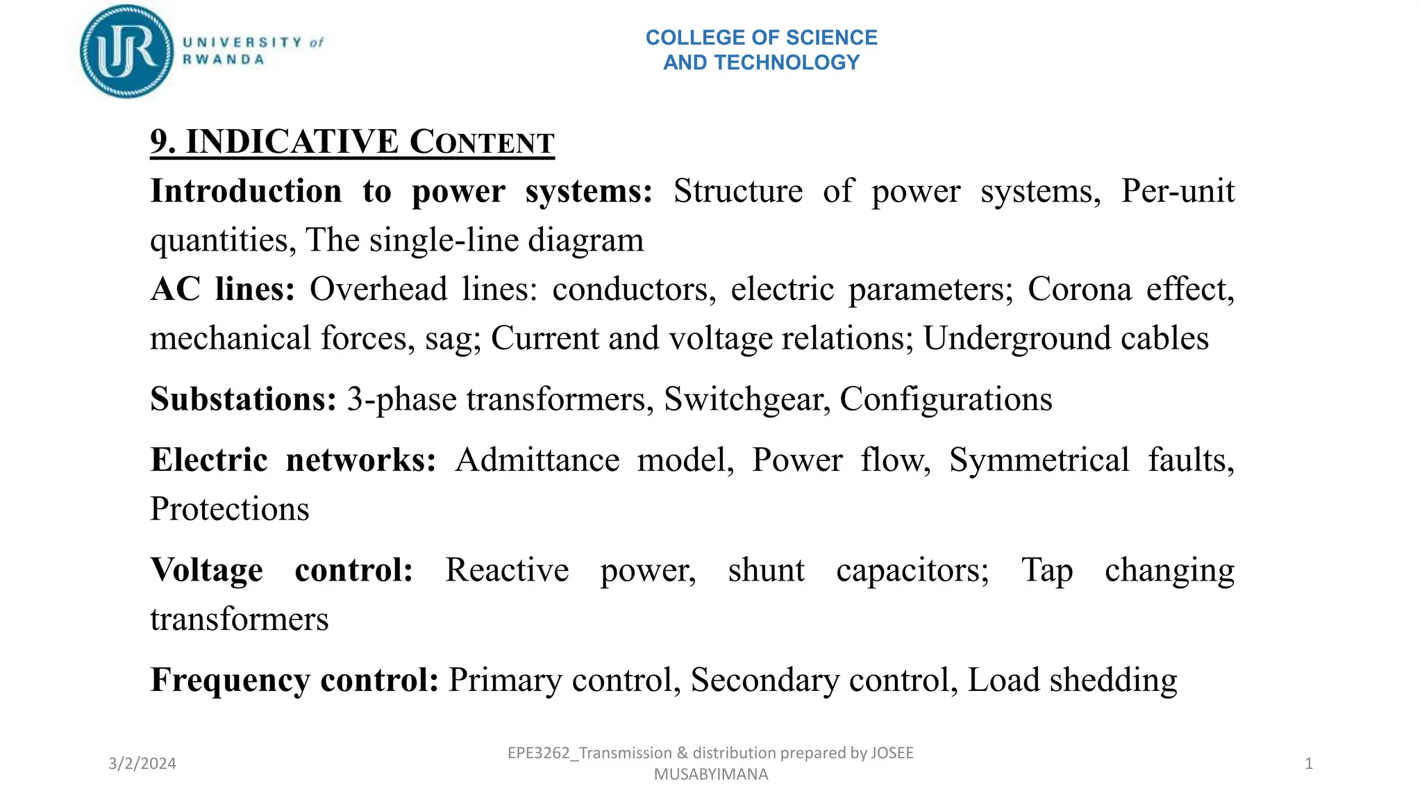 ENE3263_Transmission and Distribution of Energy module content.pptx