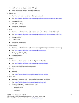 En ebscoadmin basics_trainerguide | DOC | Search | Internet