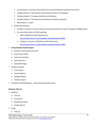 En ebscoadmin basics_trainerguide | DOC | Search | Internet