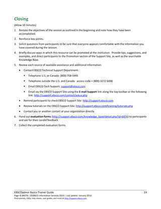 En ebscoadmin basics_trainerguide | DOC | Search | Internet