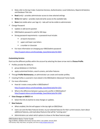 En ebscoadmin basics_trainerguide | DOC | Search | Internet