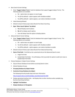 En ebscoadmin basics_trainerguide | DOC | Search | Internet