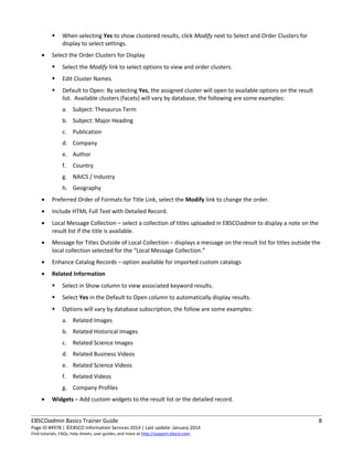 En ebscoadmin basics_trainerguide | DOC | Search | Internet