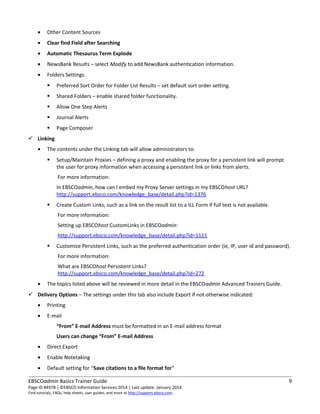 En ebscoadmin basics_trainerguide | DOC | Search | Internet