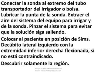 enema evacuante o de limpieza enfermería | PDF