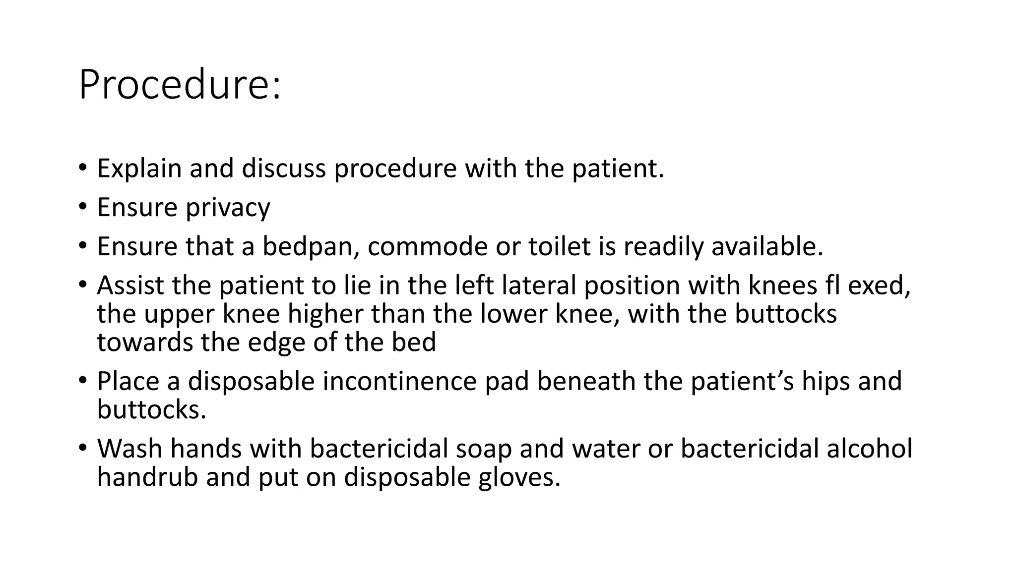 Enema administration. Suppository administration. Digital rectal ...
