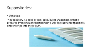 Enema administration. Suppository administration. Digital rectal ...