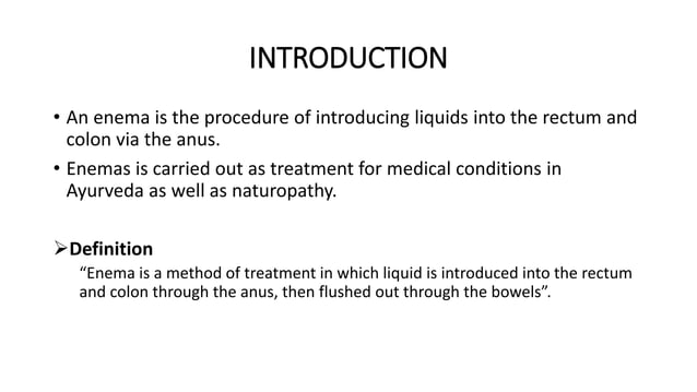 Enemas | PPTX | Digestive Disorders | Diseases and Conditions