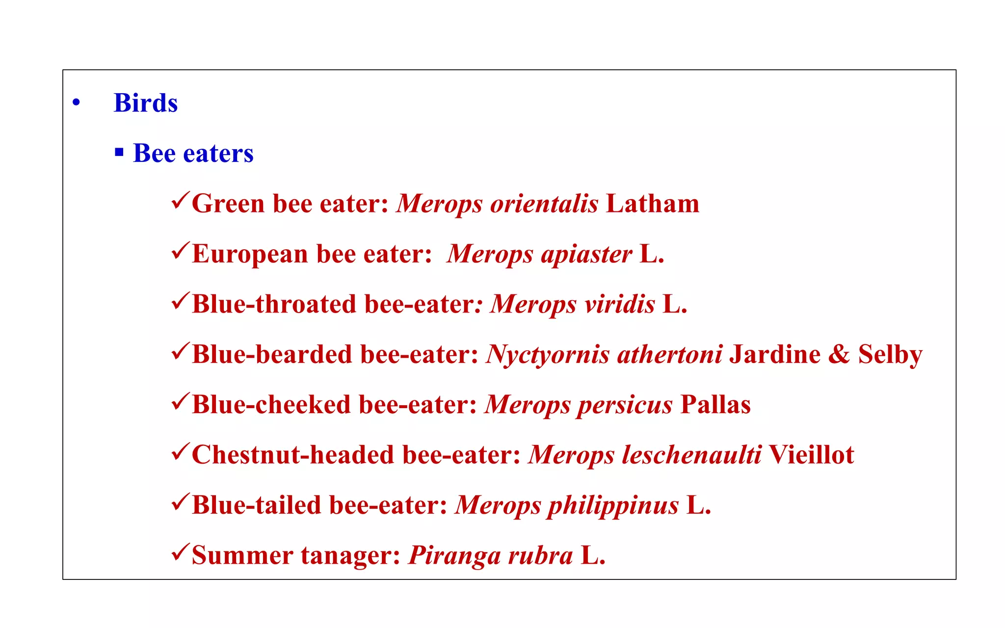 Enemies of honey bee (APIS MELLIFERA) II Hornets, birds, ants and other ...