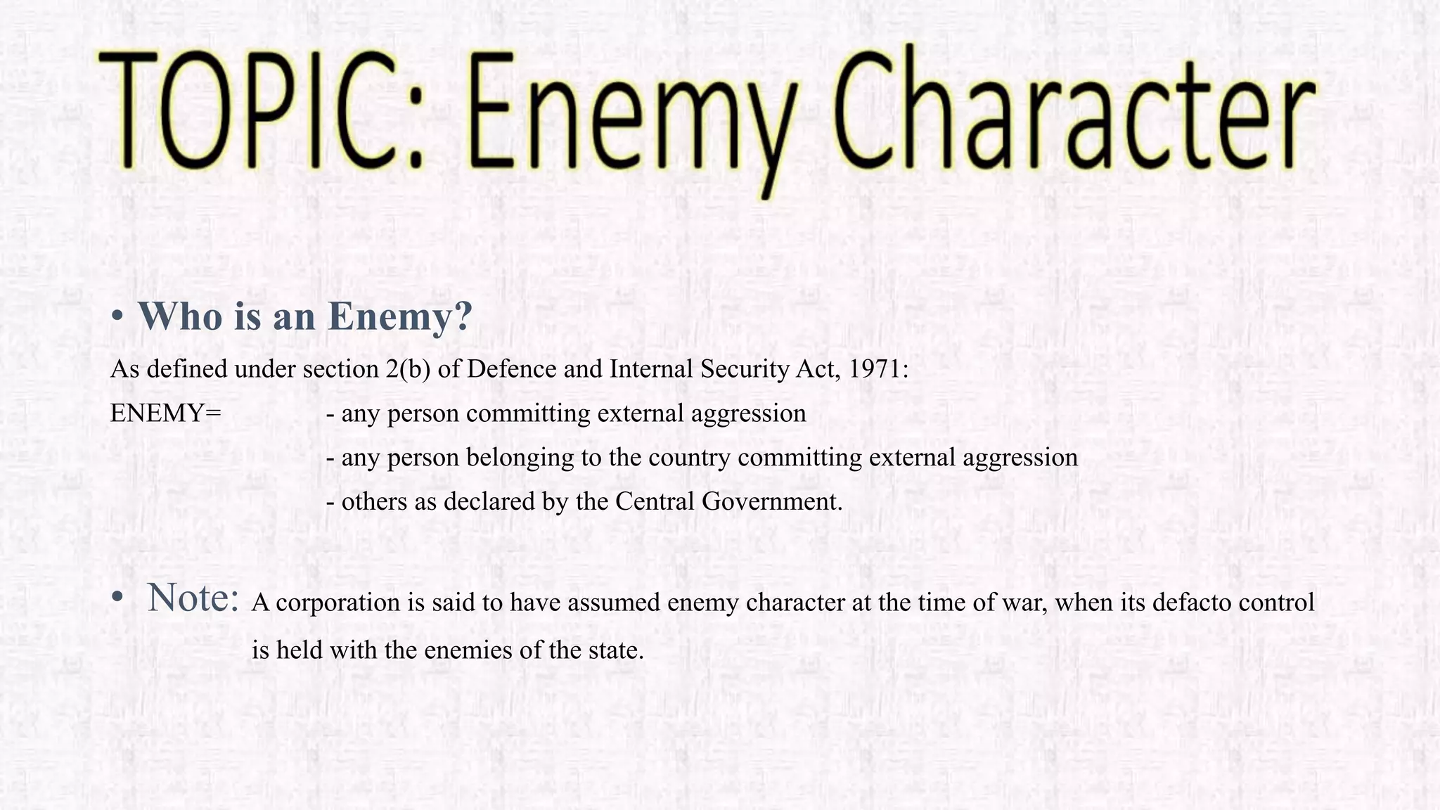Lifting the Corporate Veil ~ Enemy Character | PPTX