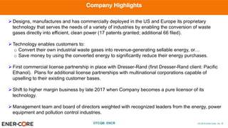 Ener-Core Company Presentation - May 2015 | PPT