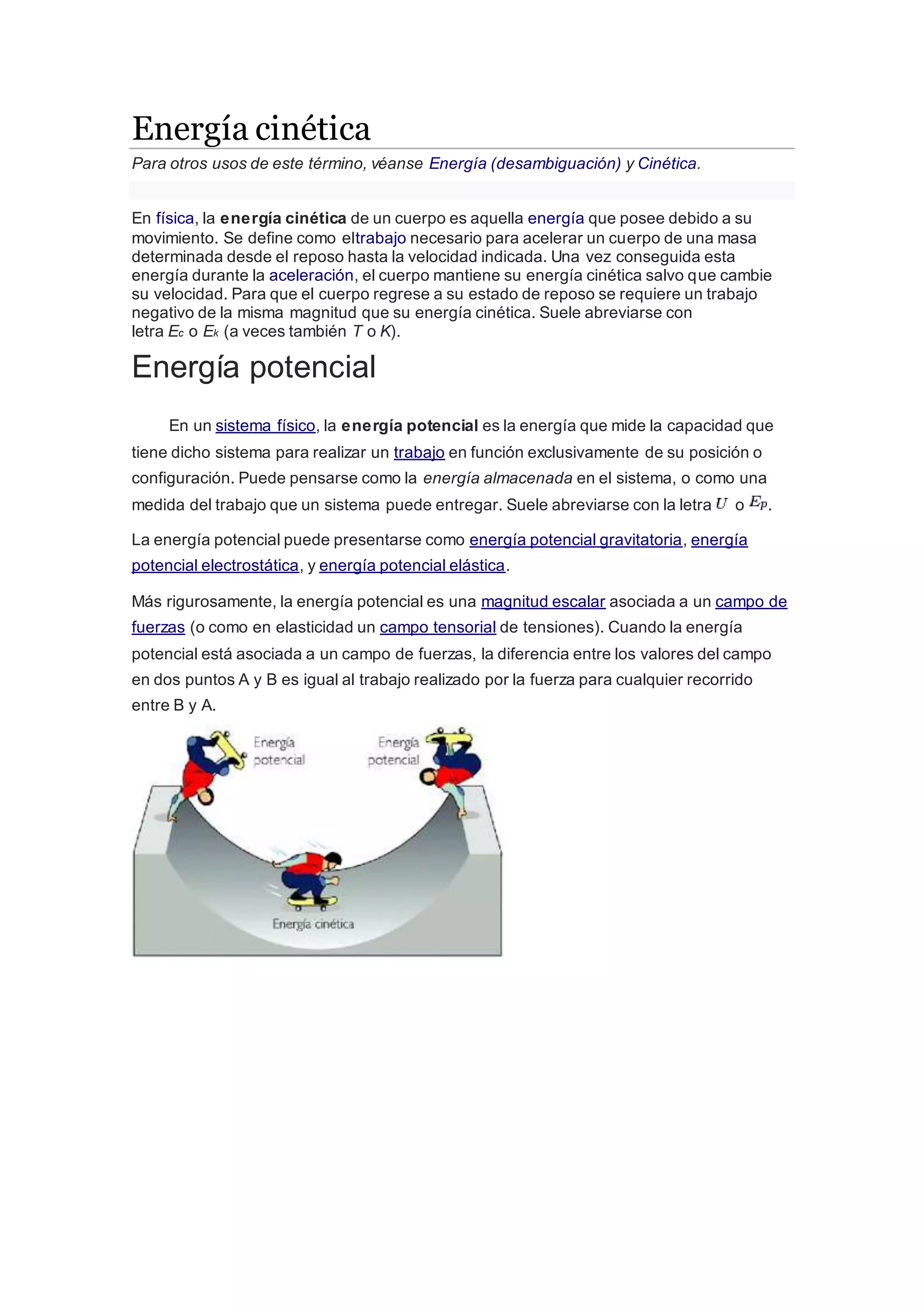 Energía cinética | DOCX