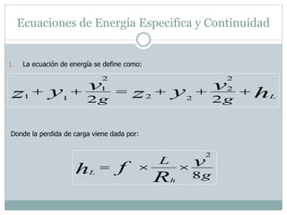 Energía especifica en canales abiertos | PPTX