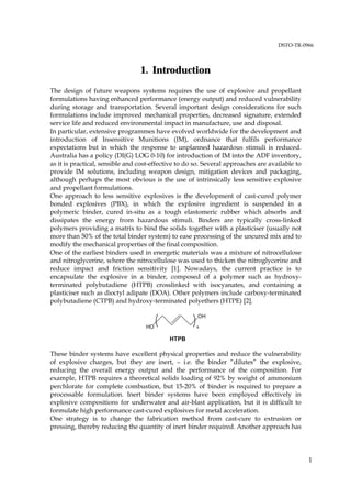 ENERGETIC POLYMERS AND PLASTICISERS FOR EXPLOSIVE | PDF
