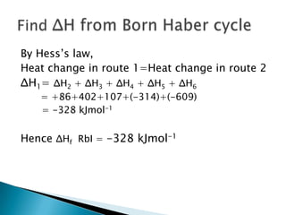 Energetics hess's law & born haber cycle | PPTX