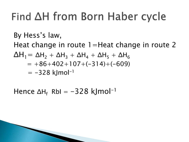 Energetics hess's law & born haber cycle | PPT