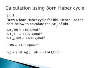 Energetics hess's law & born haber cycle | PPTX