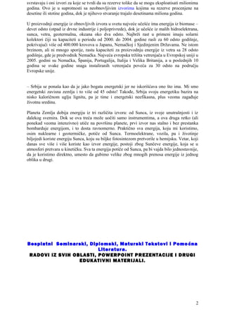 Energetska buducnost srbije je u obnovljivim izvorima energije energetika | DOC