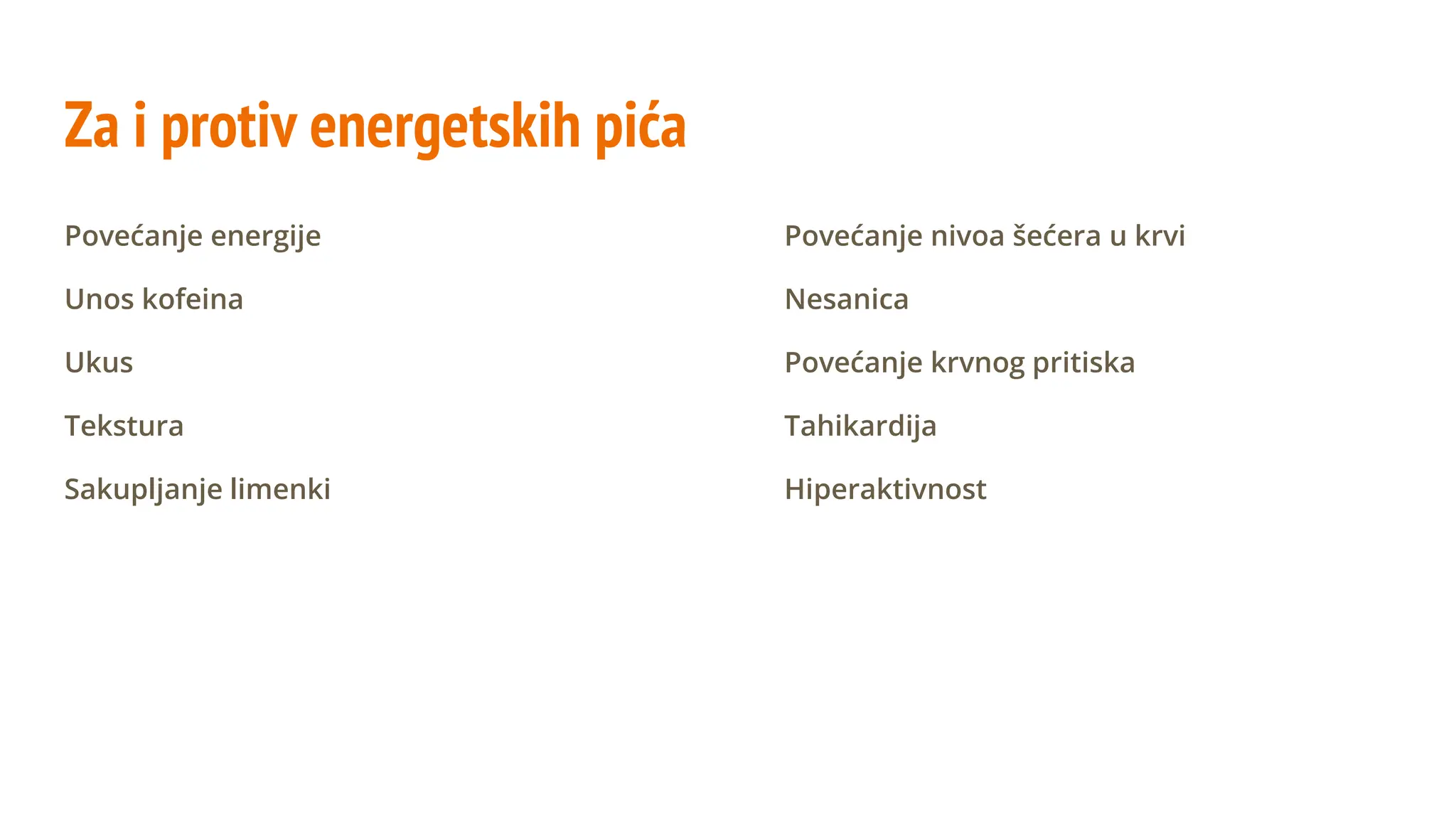 prezentacija o uticaju energetskih napitaka na zdravlje dece | PPTX