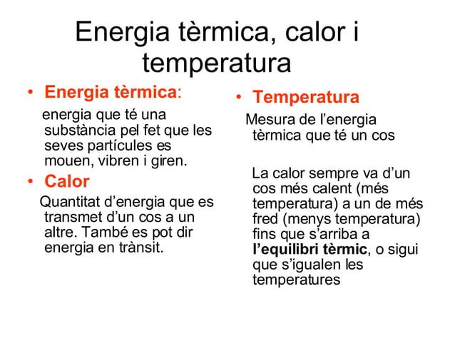 Energia TèRmica, Calor I Temperatura | PPT
