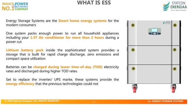 Energy storage systems ESS ppt | PPTX | Consumer Electronics | Technology & Computing