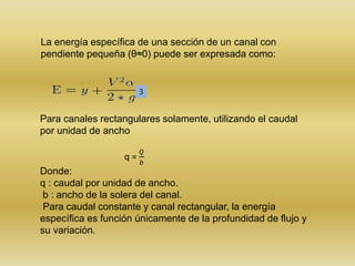 Energía Especifica y Cantidad de Movimiento | PPTX