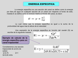 Energia especifica y cantidad de movimiento | PPTX