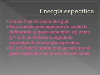 Energia especifica y cantidad de movimiento | PDF