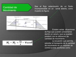 Energia especifica y cantidad de movimientos en un caudal ( formulas de ...