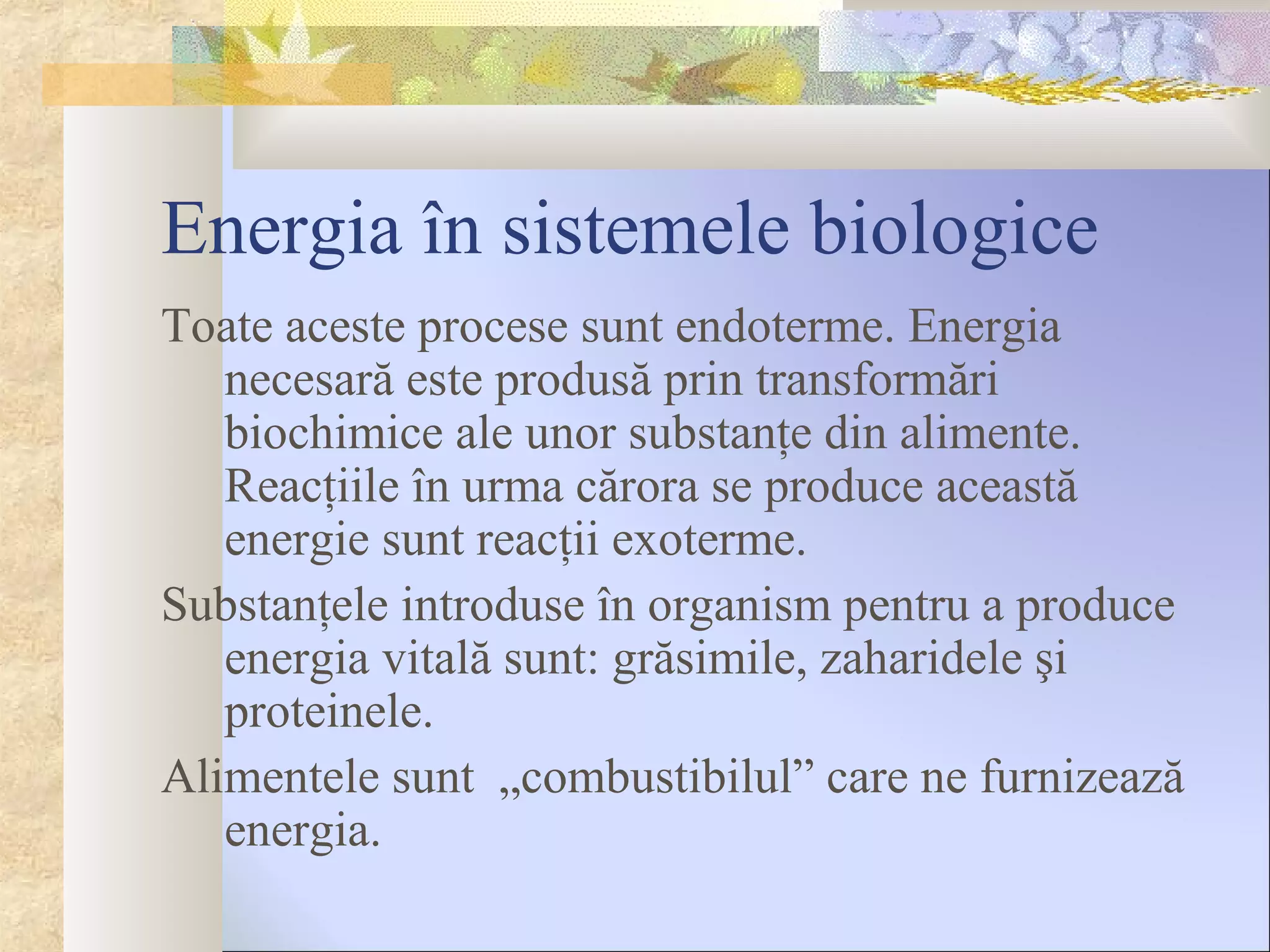 Energia in sistemele biologice | PPT