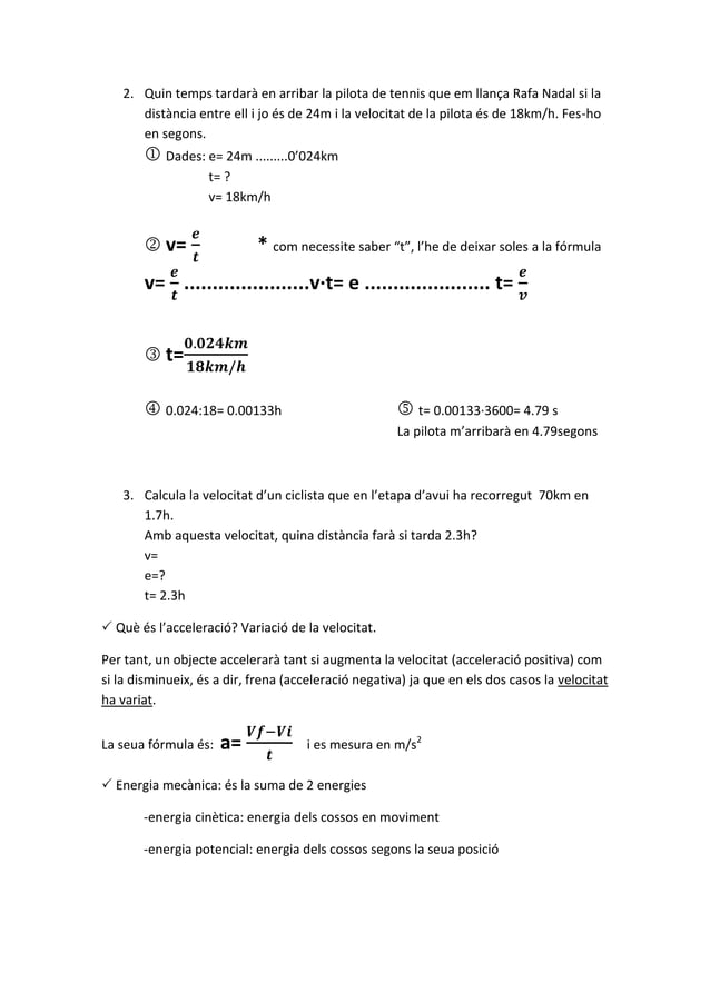 Energia mecànica, velocitat | PDF