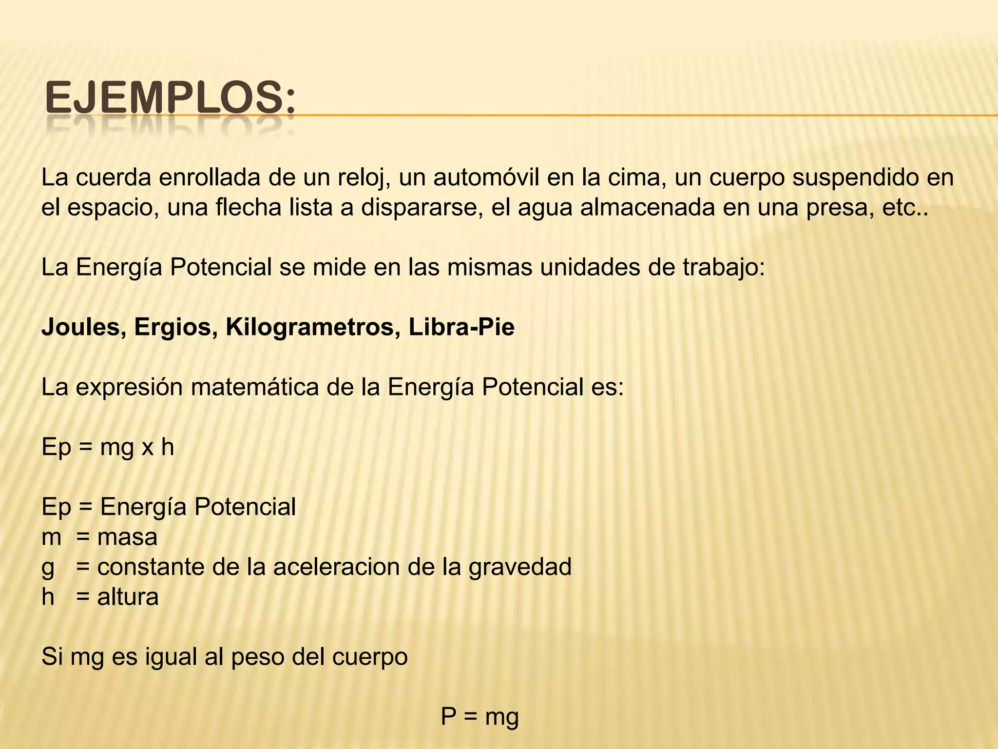 Energia potencial y energia cinetica | PPT