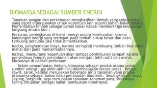 Energi biomassa | ODP