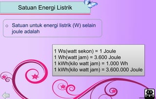 Energi listrik dan daya listrik Power Point | PPTX