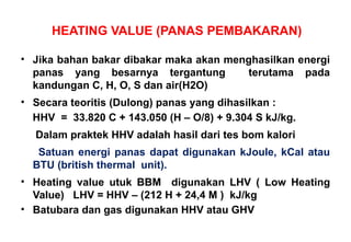 ENERGI , PEMBAKARAN,SATUAN DAN KONVERSI ENERGI , PEMBAKARAN,SATUAN DAN ...