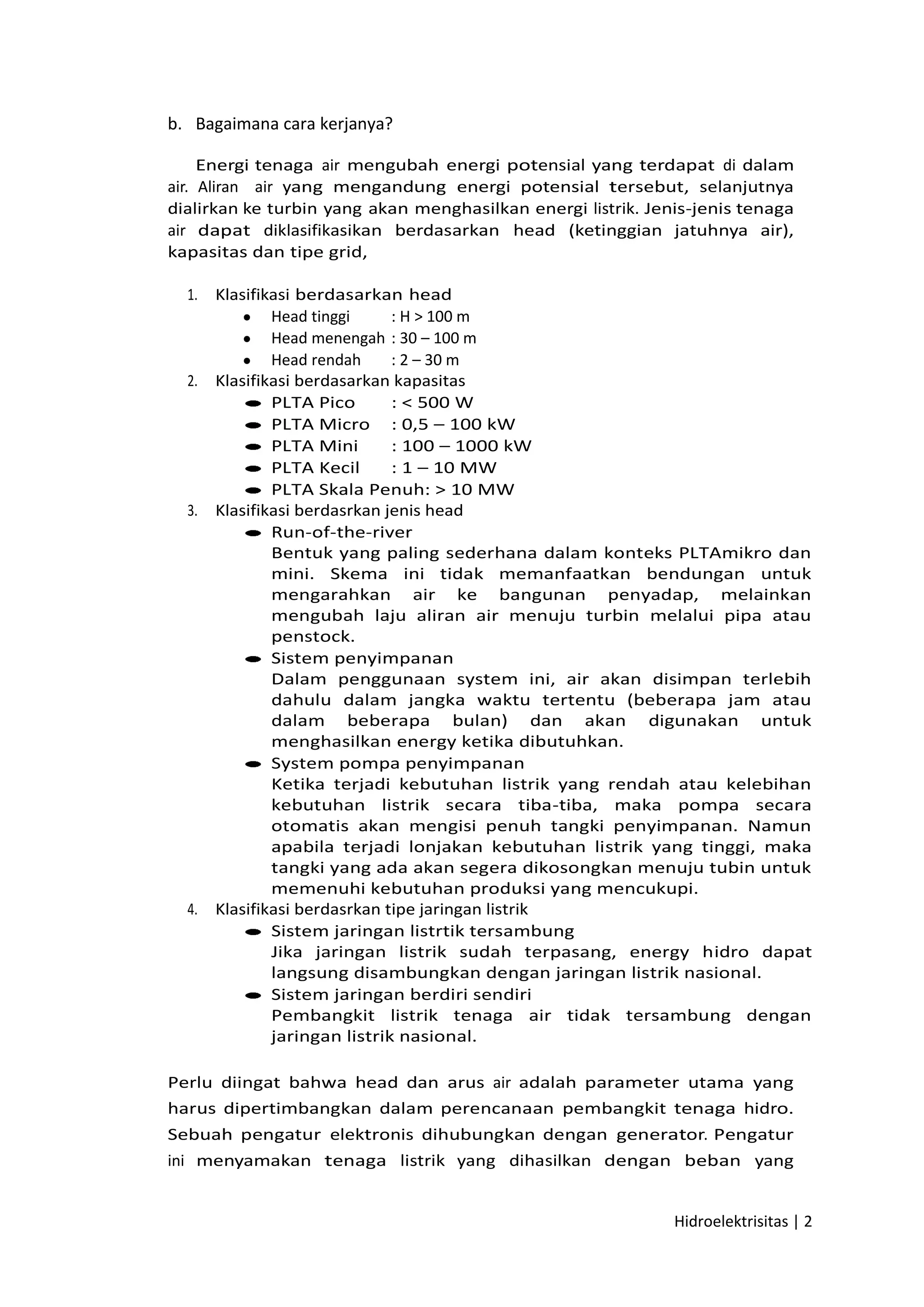 Energi tenaga air hidroelektrisitas | DOCX