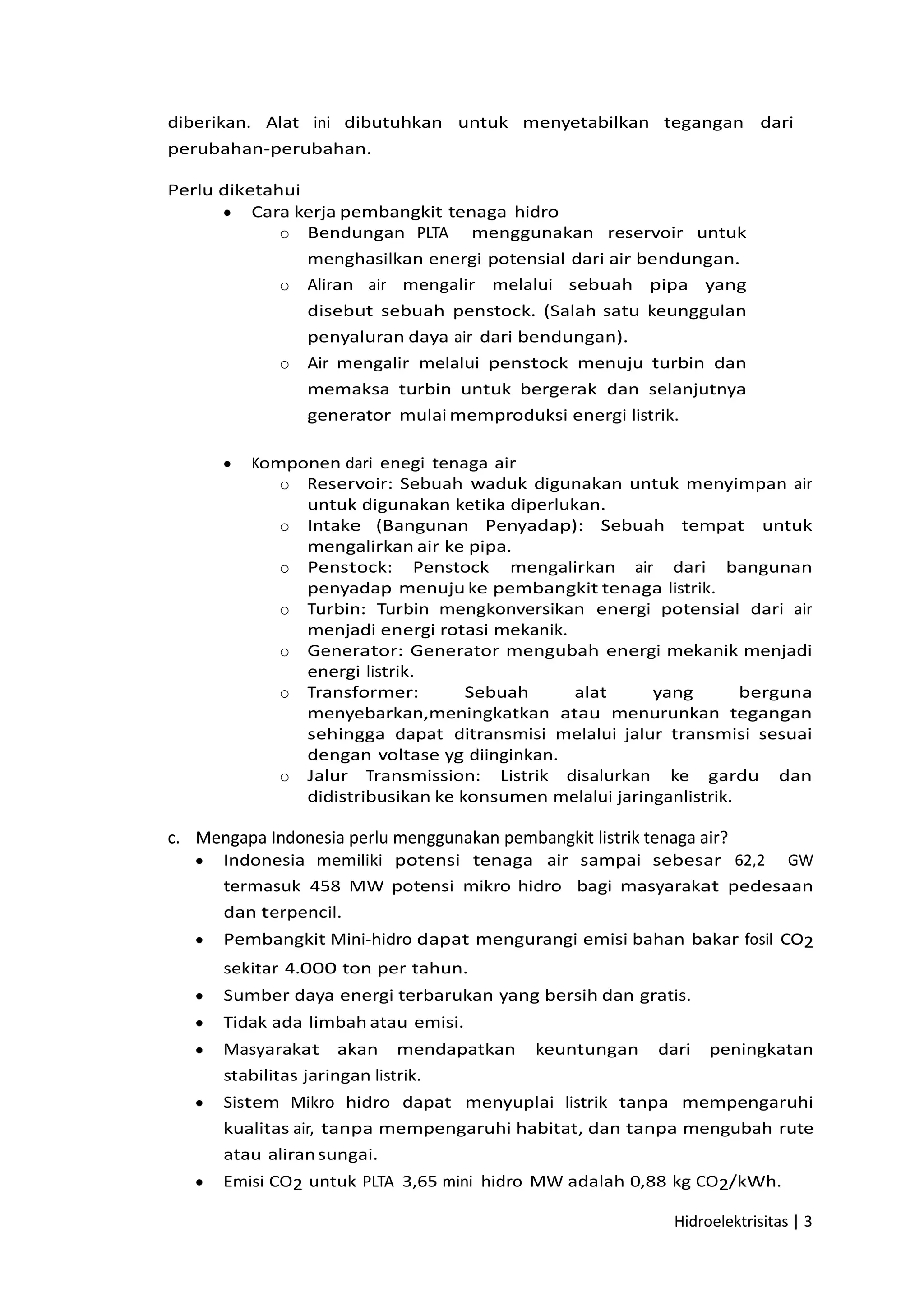 Energi tenaga air hidroelektrisitas | DOCX